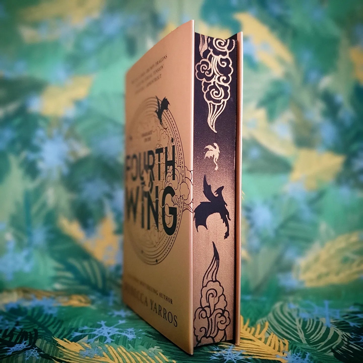 Fourth Wing by Rebecca Yarros | Ombré Stencil Sprayed Cloud Edges ...